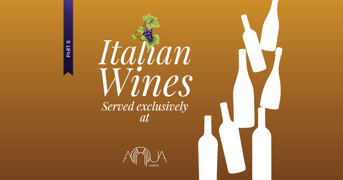 Italian Wine Served Exclusively at AQUA Forte - Part 2